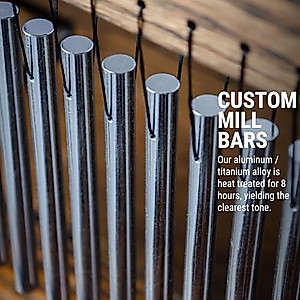 TreeWorks Chimes Medium Top Bar Chime — Made in U.S.A. — for Percussion Tables, Desks, Classroom Music, Meditation or Yoga, Includes Powder Coated Metal Stand (TRE421)