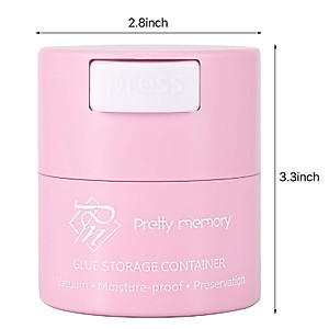 "N/A" Pretty memory Glue Storage Container for Eyelash Extensions Airtight Lash Glue Holder Tank Jar Adhesive Eyelash Extension Supplies, Pink