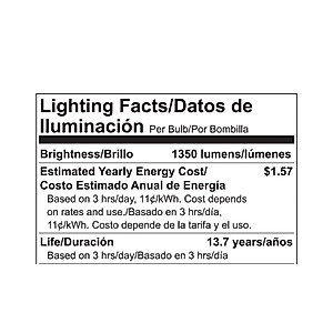 Viribright 100 Watt Equivalent (13W), LED Light Bulbs, Warm White 2700K, A19 100w Bulb, A19 Base Light Bulb, 4 Pack
