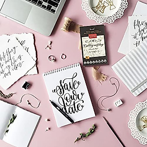 Brusarth Calligraphy Pens,Hand Lettering Pens, Calligraphy Brush Pen set for Beginners Writing, Sketching, Scrapbooking, Journaling, Soft and Fine Tip, Black Ink Drawing Pen Set, 8 Size