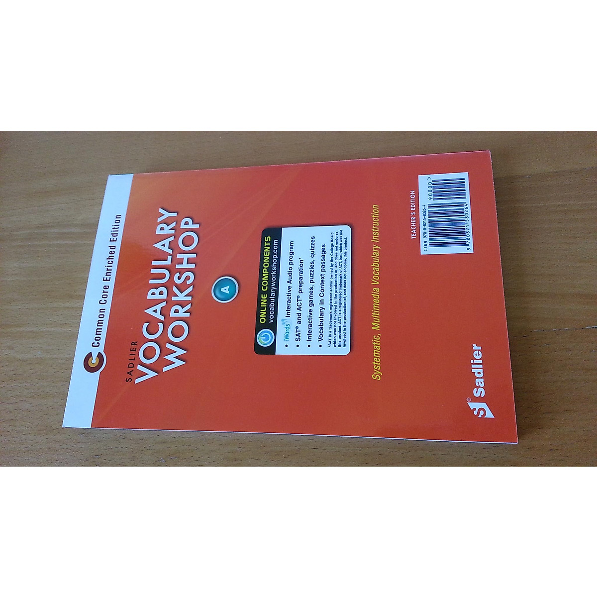 Vocabulary Workshop Common Core Enriched Edition Level A (Grade 6): Teacher Edition