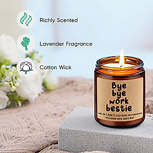 GSPY Scented Candles - Funny Goodbye Gifts, Coworker Leaving, Colleague Farewell Gift - Bye Bye Work Bestie Candle - Congrats on New Job, Quitting Job, Going Away Gift for Coworker, Friend, Men, Women