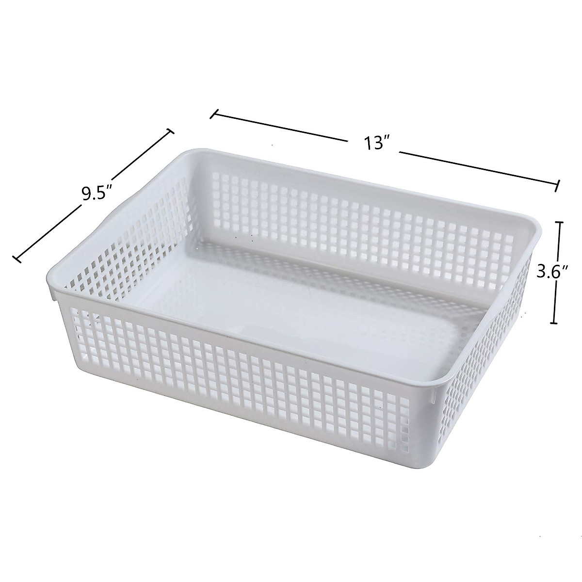 Aebeky A4 Size Plastic Paper Storage Trays,Desktop File Organizer Baskets,6-Packs (White)