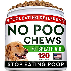 STRELLALAB No Poo Treats - No Poop Eating for Dogs - Coprophagia Stool Eating Deterrent - Digestive Enzymes - Gut Health & Immune Support - Stop Eating Poop - 120ct
