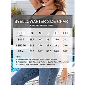 Syellowafter Women’s Scoop-Neck Tank Tops Low Cut Henley Button Up Sexy Sleeveless Shirt Black X-Large