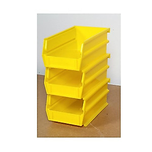Triton Products 3-220Y LocBin Stacking, Hanging, Interlocking Polypropylene Bins 7-3/8-Inch L by 4-1/8-Inch W by 3-Inch H Yellow 24 CT