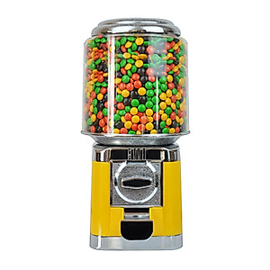 CNCEST Metal Commercial Vending Machine for 32mm Gumballs,Automatic Candy Machine Dispenser 25 Cent,Gumball Vending Machine for Shopping Malls,Game Halls,Movie Theaters,Shops (YELLOW)