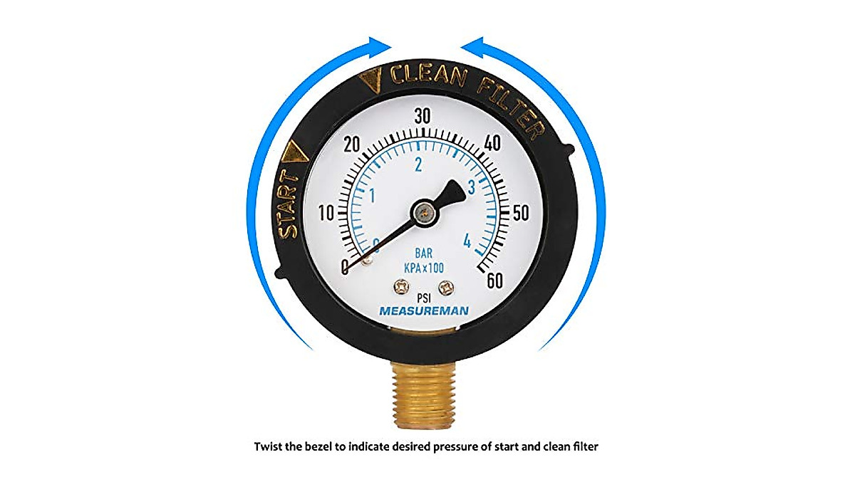 MEASUREMAN 2" Pressure Gauge for Pools, Spas & Aquariums