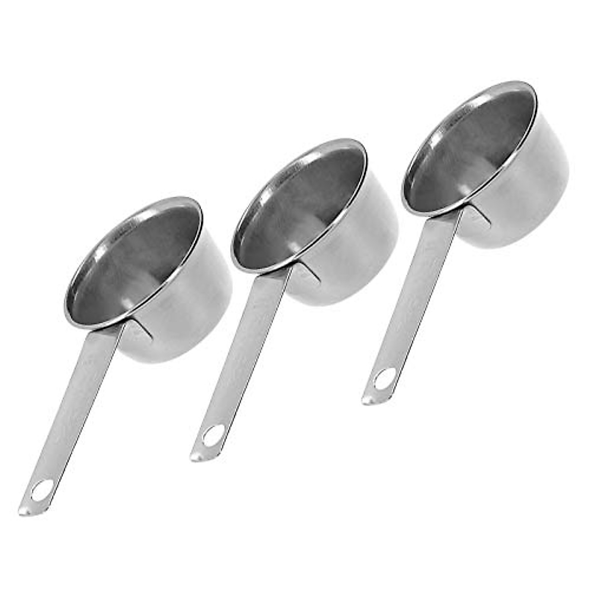 3pc STAINLESS STEEL ALAZCO COFFEE MEASURING SCOOP 1/8 CUP - Kitchen Baking Cooking Measuring Scoop Spice Herbs Salt Sugar Flour Cocoa Protein Powder Keto Cream Scoop