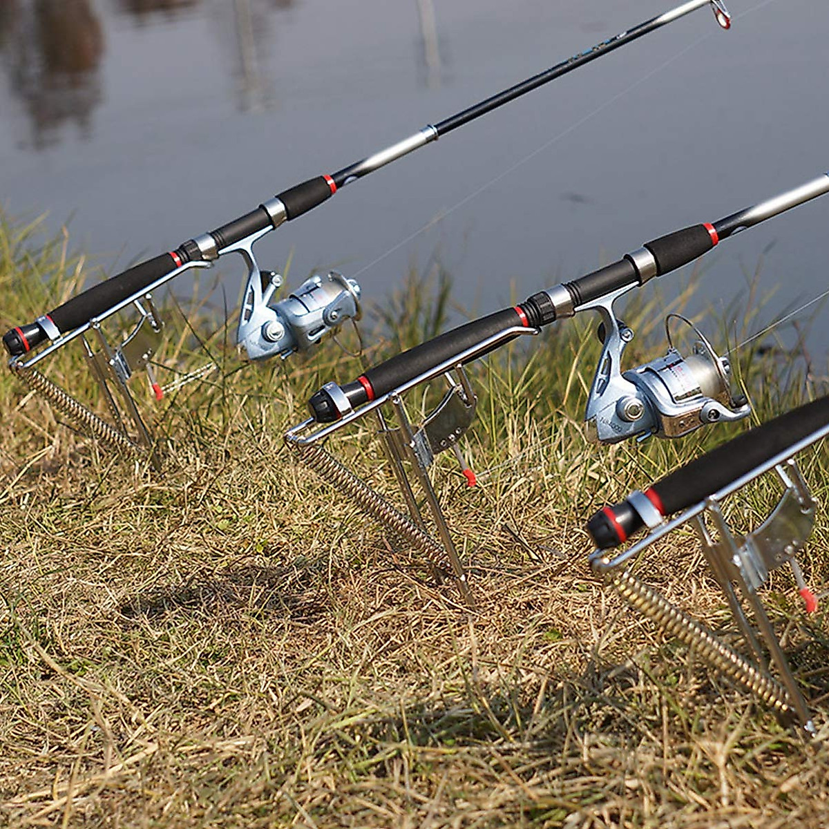 BESPORTBLE Auto Fishing Rod Holder Automatic Spring Fishing Rod Folding Holder Tip-Up Hook Setter