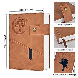 PAIBAS 365 Page Thick Lined Journal Notebook for Men Women, A4 Large Leather Journals for Writing, Hardcover Notebooks for Work, School, Note Taking, Business, Travel Diary, College Ruled 8.5" x 11"