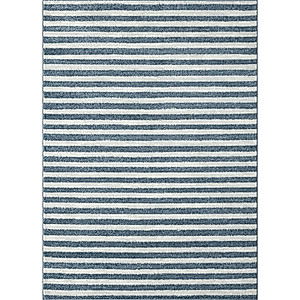LUXE WEAVERS Daphnes Collection 2800 Navy 5x7 Moroccan Lines Area Rug