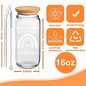 12th Birthday Gifts for Girls 12 Year Old Birthday Cups 2012 Birthday Present Happy 12th Birthday Cute Glass Cups with Lids and Straws 12th Birthday Party Decorations Gifts Ideas 16 Oz Can Glass