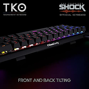 KINESIS Gaming TKO Mechanical Keyboard | Linear Red Switches | 60% Layout | Split Spacebar | Hotswap | PBT Keycaps | Aluminum Body | SF Shock Limited Edition Travel Case