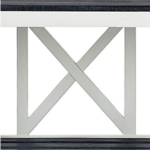 Safavieh FOX6706K Outdoor Collection Branco Grey Bench, 0, Dark Slate Gray/White