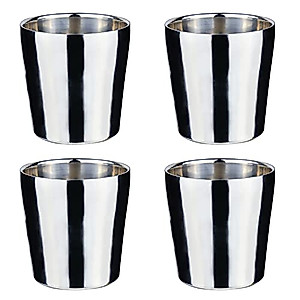 4 Pack Coffee Cup Stainless Steel Cups Metal Cups Reusable and Stackable,Drop-Proof and Easy to Carry Thermos - 6oz