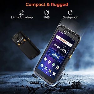 MUNBYN 2024 Android 13 Barcode Scanner with 5.5" Full Screen & Dock Charger, Equip with Zebra SE4710 Scanner Engine, Rugged PDA Handheld Mobile Computer Wireless Wi-Fi 6, 4G LTE, Inventory Scanner