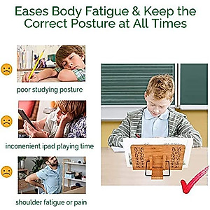 SUNFCON Cutting Board Rack Organizer Stand Holder Pots Pan Lids Rack Large Book Holder Bamboo Cookbook Stand Gift Idea Family Friends Students Home,Office,School