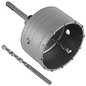 SHEUTSAN 4 Inch Concrete Hole Saw, 100mm Premium Metal Hole Saw Cutter, SDS Plus Shank Hole Saw Drill Bit for Wall, Concrete, Brick, Stone, Cement