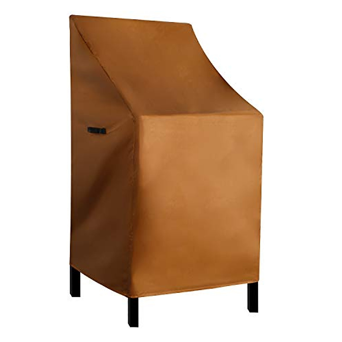 RosieLily High Back Patio Chair Covers Waterproof Heavy Duty Stackable Outdoor Bar Stool Cover Brown Patio Furniture Covers Outside Lounge Deep Seat Covers, Lawn Chair Covers, High Back, 1 Pack-Brown