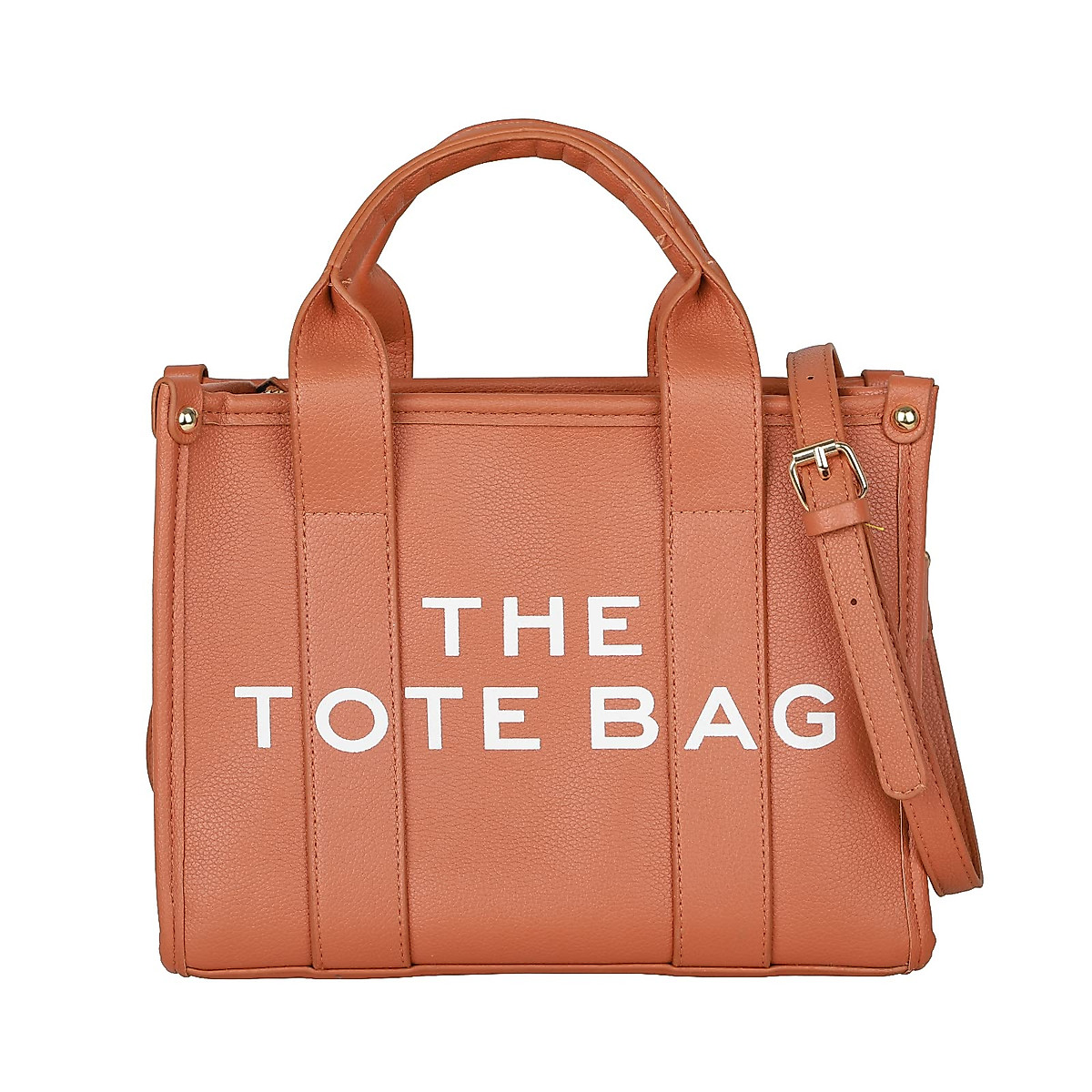 JQAliMOVV Tote Bag for Women, Trendy Leather Tote Bag Small Personalized Top Handle Crossbody Handbags for Work Travel (Brown)