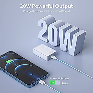 Nekmit 20W USB C Charger, PD 3.0 Fast Charger with Foldable Plug, Compatible with iPhone 14/14 Pro/14 Mini/13/13 Pro/12/12 mini/12 Pro/12 Pro Max/11, Galaxy, Pixel 7/6, iPad Pro, and More