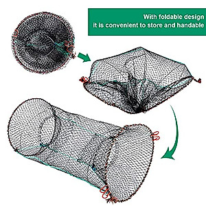 Nswdhy Fishing Bait Trap,2 Packs Crab Trap Minnow Trap Crawfish Trap Lobster Shrimp Collapsible Cast Net Fishing Nets Portable Folded Fishing Accessories
