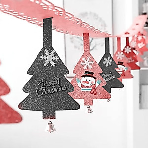 Jtnohx Large Glitter Felt Fabric, 5pcs Glitter Sheets, 11.8 x16.5 inches Glitter Felt for Crafts, Felt Glitter Square for Party Project Holiday Greeting Festival (Black)