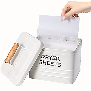 Giftacity Dryer Sheet Holder with Lid, Dryer Sheets Container Box for Laundry Room Organization and Storage, Farmhouse Style Fabric Softener Sheet Dispenser For Laundry Room Decor Accessories