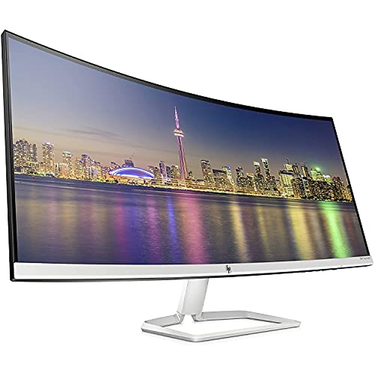HP 34f 34” Curved Monitor with AMD FreeSync Technology | Ultra-Wide Quad HD Resolution (3440 × 1440p), IPS Display, and 3-Sided Low Bezel, 1-Yr Warranty (6JM50AA)