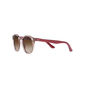 Ray-Ban Rj9064S Round Sunglasses, Transparent Brown/Brown Gradient, 44 mm