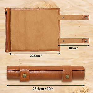 Lohoee 2Pcs Dice Rolling Mat PU Leather Dice Holder Tray with Zipper Folding Dice Bag for Dice Game Accessories (Brown and Purple)