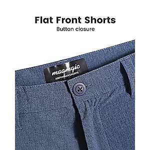 maamgic Men's Slim-fit Golf Shorts 9" Inseam Amphibious Casual Shorts Stretch Quick Dry Daily Casual Wear Navy