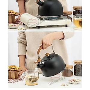 Teapot HExeh whistle kettle Amazon black chirping kettle wish coffee tea kettle 2.5LHigh-Quality Stainless Steel Whistling Kettle - Safe, Convenient, and Efficient Boiling Toolcoffee