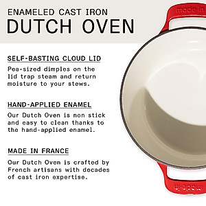 Made In Cookware - Dutch Oven 5.5 Quart - Red - Enameled Cast Iron - Exceptional Heat Retention & Durability - Professional Cookware - Crafted in France - Induction Compatible
