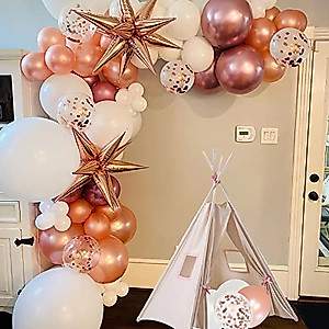 Rose Gold and White Balloons, 60pcs Rose Gold Confetti Balloons White Balloons for Baby Shower, Birthday Party Decoration
