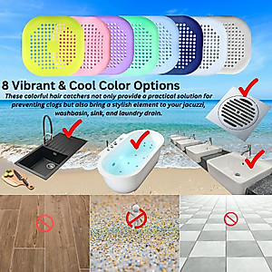 Elegaro Silicone Drain Hair Catcher with Suction Cup Hair Stopper for Shower Bathtub Kitchen Sink Pack of 2 Blue, Sky Blue