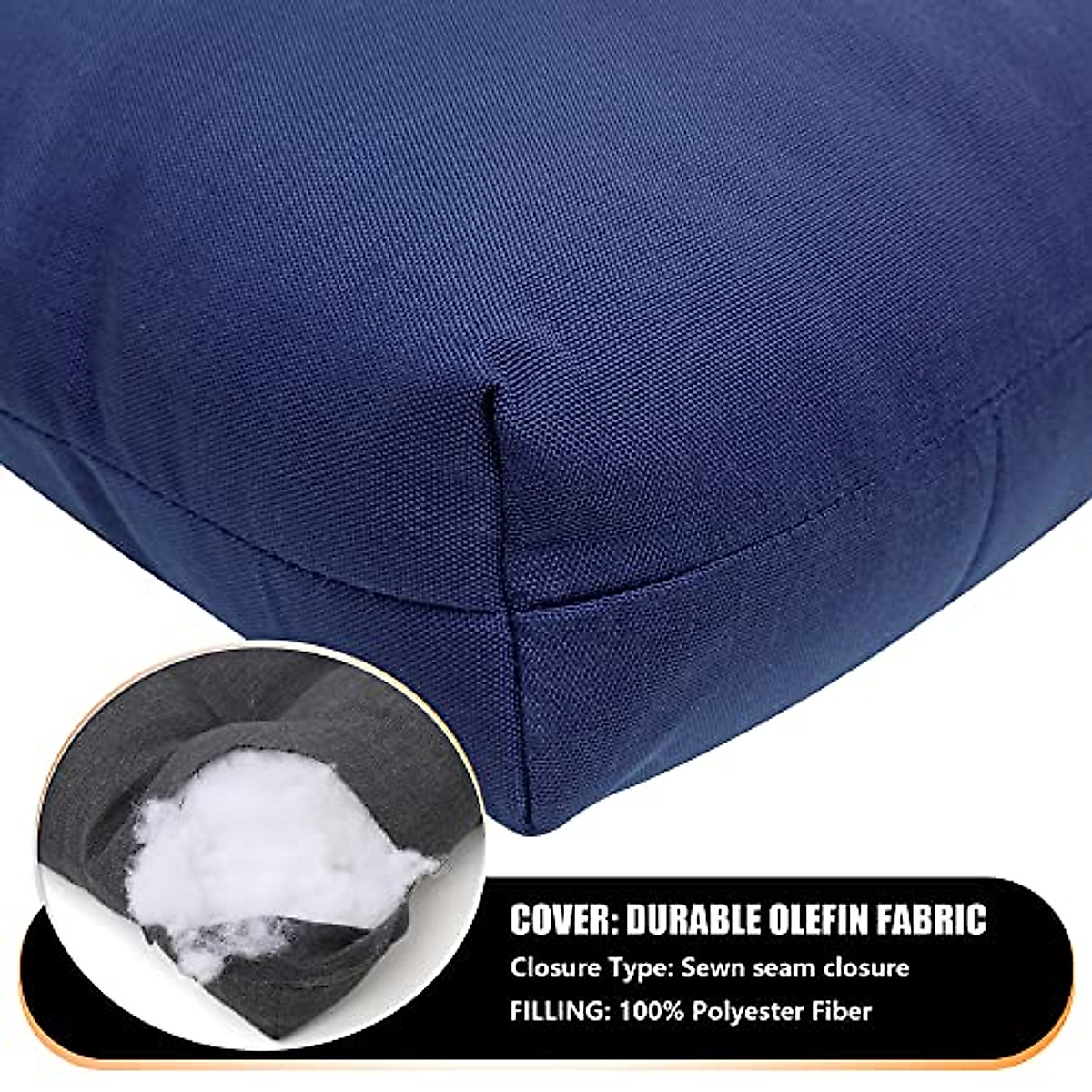 RACE LEAF Bench Cushion 45" x 18" Navy, Outdoor/Indoor Water Resistant Bench Seat Pads, Tufted Loveseat Cushion for Swing, Wicker, Garden Bench, Indoor, Shoe Storage, Window, Piano