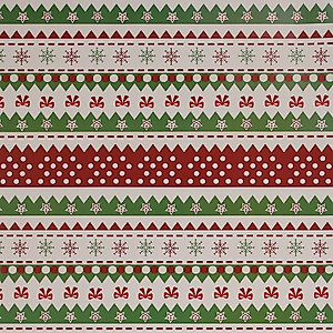 Aimyoo Vintage Red Green Christmas Wrapping Paper Jumbo Roll, Xmas Gift Wrap Paper 17 in x 32 ft, Snowflakes Bows Stars Dots Stripes Design