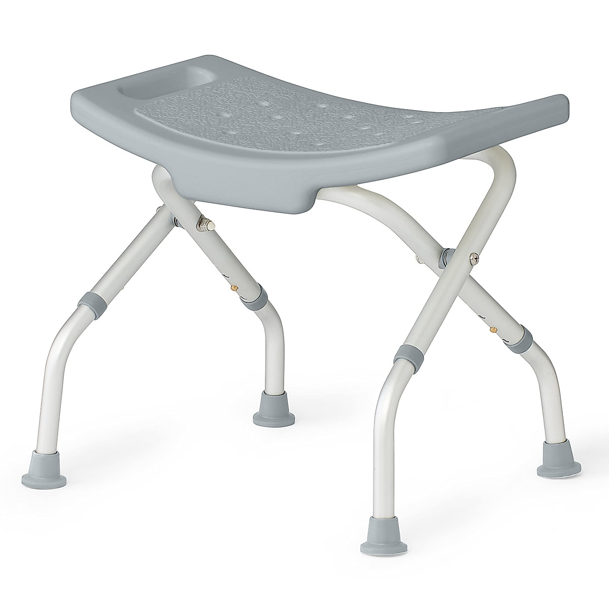Medline Folding Shower Chair Without Back, Bath Chair Supports up to 250 lbs, Gray