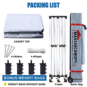 MASTERCANOPY Pop Up Canopy Tent Commercial Grade 10x20 Instant Shelter (White)