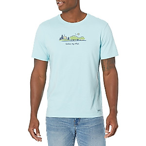 Life is Good Men's Standard Vintage Crusher Graphic T-Shirt Lake My Day, Beach Blue, 3X-Large