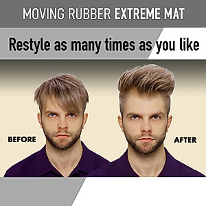 GATSBY Moving Rubber Extreme Mat Hair Styling Wax - Strong Hold, Matte Finish, 80g/2.8oz by mandom