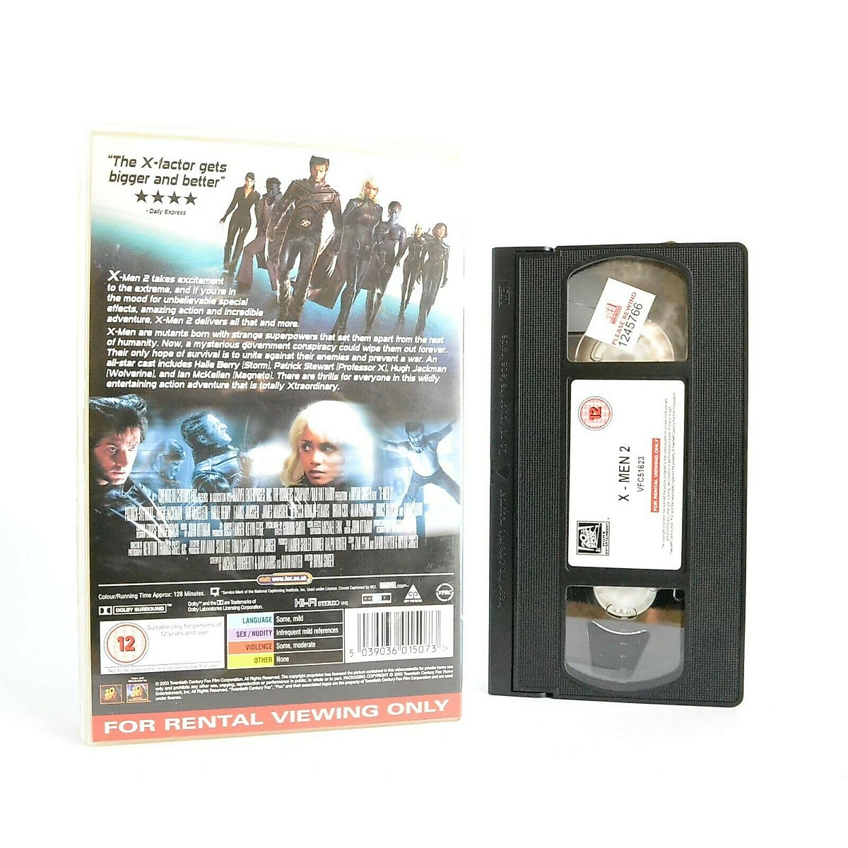 X-Men 2: Superhero Action - Large Box [Rental] - H.Jackman / H.Berry - Pal VHS