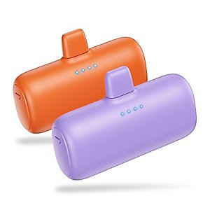 [2-Pack] Mini Portable Charger for iPhone,5200mAh Ultra Compact PD Fast Charging Power Bank,Plug-in Battery Pack Travel Cordless Phone Charger,Compatible with iPhone 14/14Pro/13/12/11/X/8/7/6plus etc