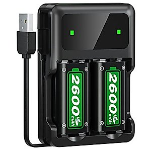 Fast Charge Xbox Controller Battery Pack, 2600mAh x2 Rechargeable Battery Pack with Charger for Xbox One/Xbox Series X/Xbox Series S/Xbox One X|S/Xbox One Elite Wireless Controller, Xbox Accessories