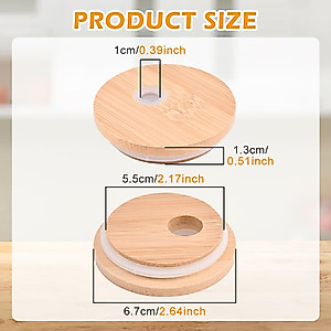 4 pcs Bamboo Lids for Glass Cups Lids for Glass Cups Silicone Lids for Cups Bamboo Lid