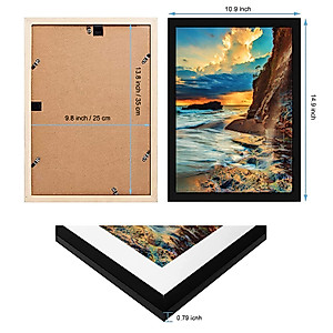 Diamond Painting Frames, 9.8x13.8in Picture Frame for 30x40cm/12x16in Diamond Painting after Cropping, Solid Wood Frame with Plexiglass Black