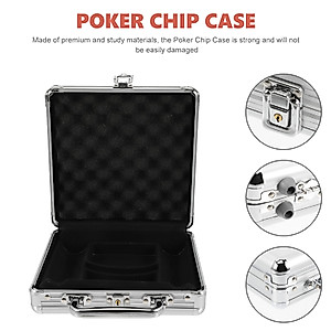 Yardwe Club Poker Chip Holder Poker Chip Case Empty Aluminum 300 Poker Chip Carrier Large Capacity Poker Cards Holder Storage Case Poker Chips