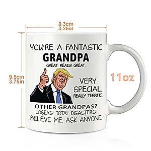 Grandpa Coffee Mug, Funny Coffee Mug for Grandpa You're A Fantastic Grandpa, Birthday Thanksgiving Christmas Retirement Gifts for Grandfather, Inspirational Gifts for Grandpa, Gag Gifts for Grandpa